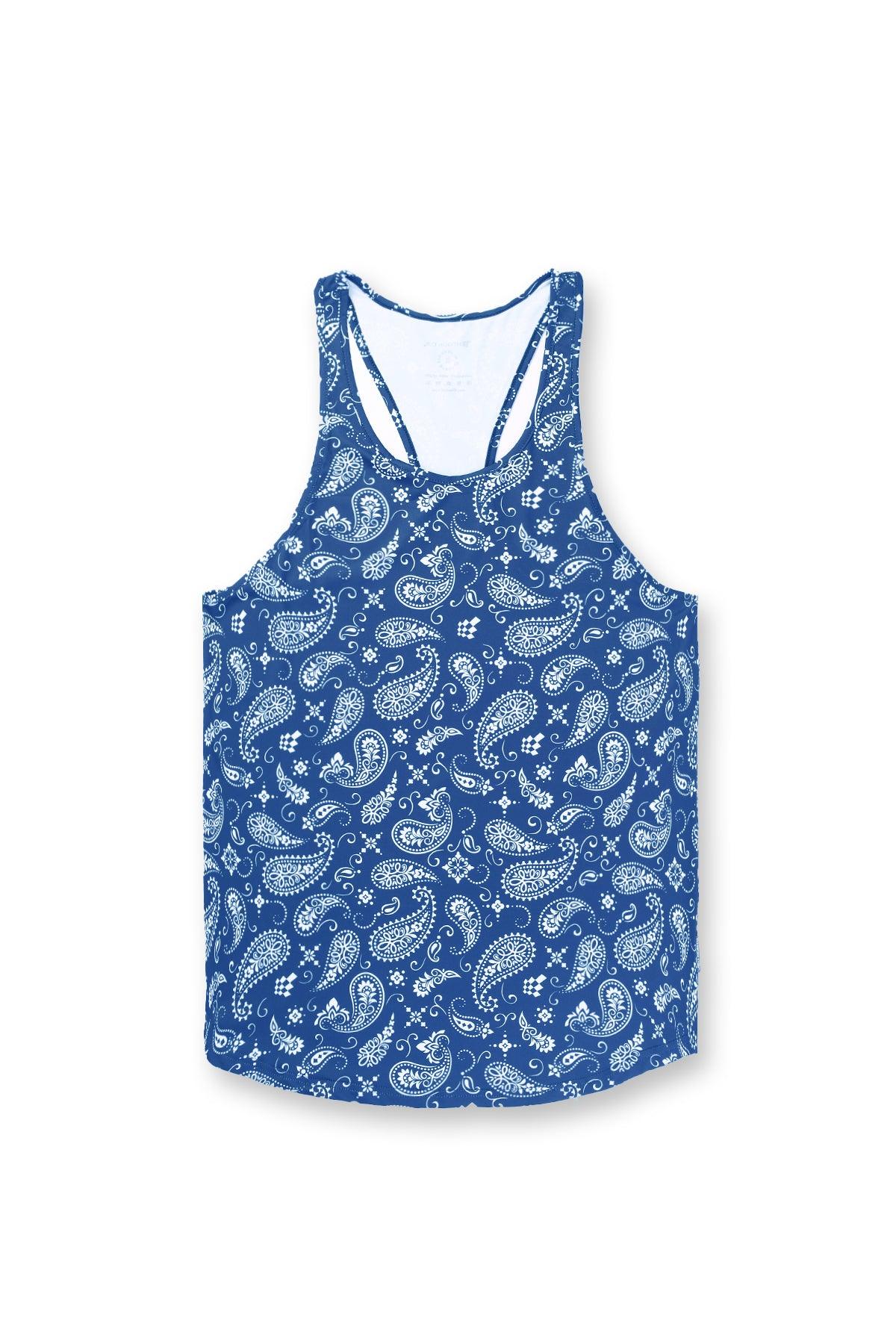 Graphic Muscle Stringer - Navy Paisley – Jed North Canada